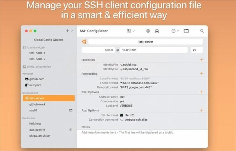 SSH Config Editor Pro for Mac 2.6.5免激活版：高效SSH配置管理工具